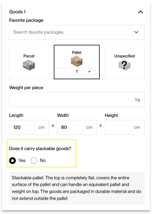 Stackable or non-stackable goods?